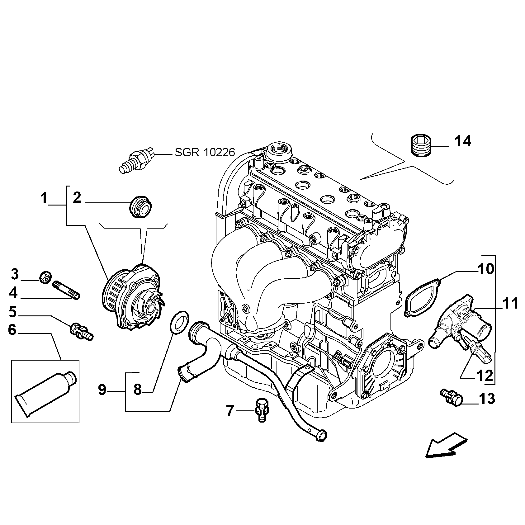 Termostat Fiat Tipo - Hatchback, Sedan, SW 1.4L Benzina